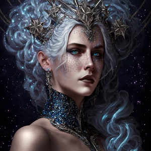 Nyx Set of 3 Prints; Greek Goddess of the Night Art Print; Digital ...