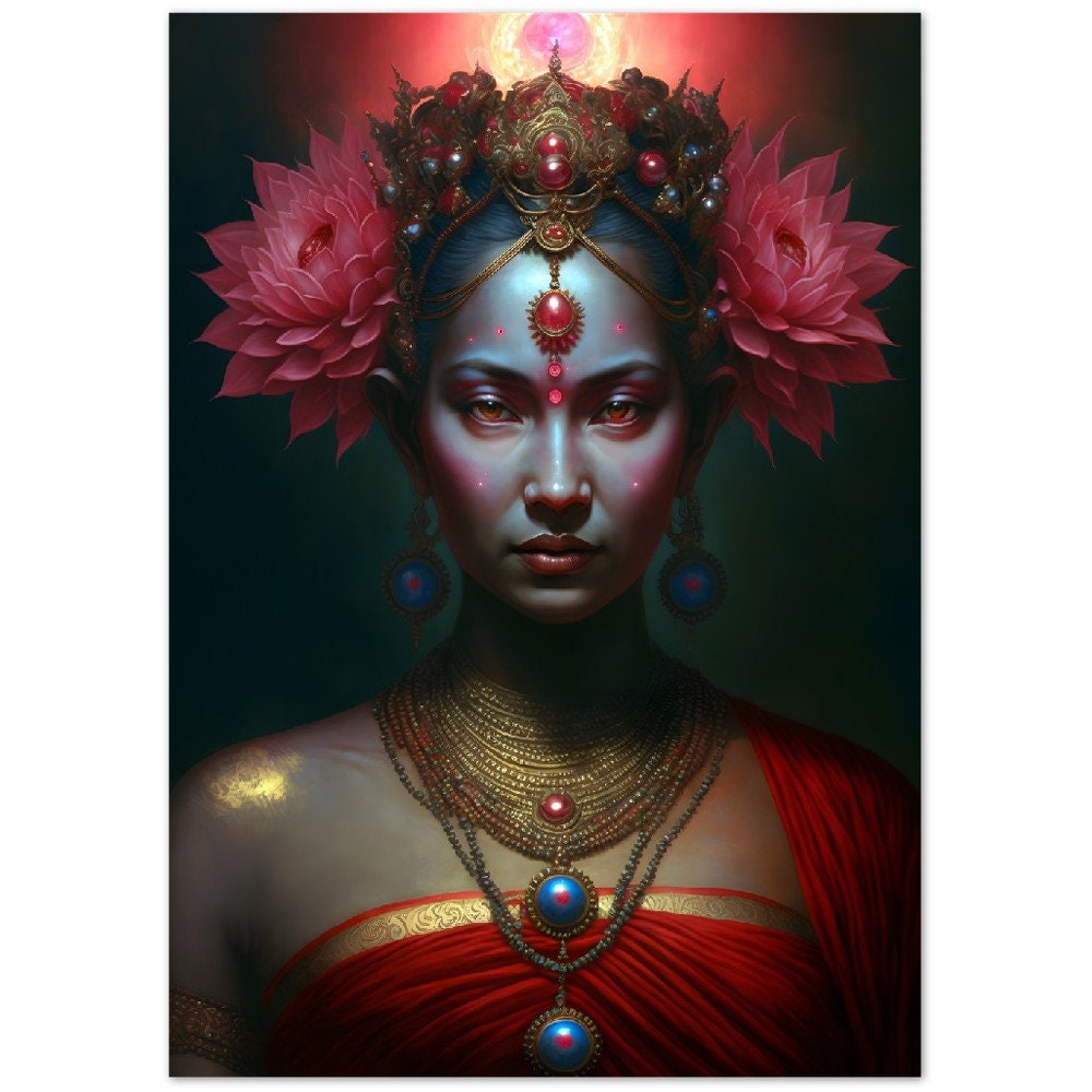 Lakshmi Goddess Art Print, Hindu Mythology Poster - Etsy