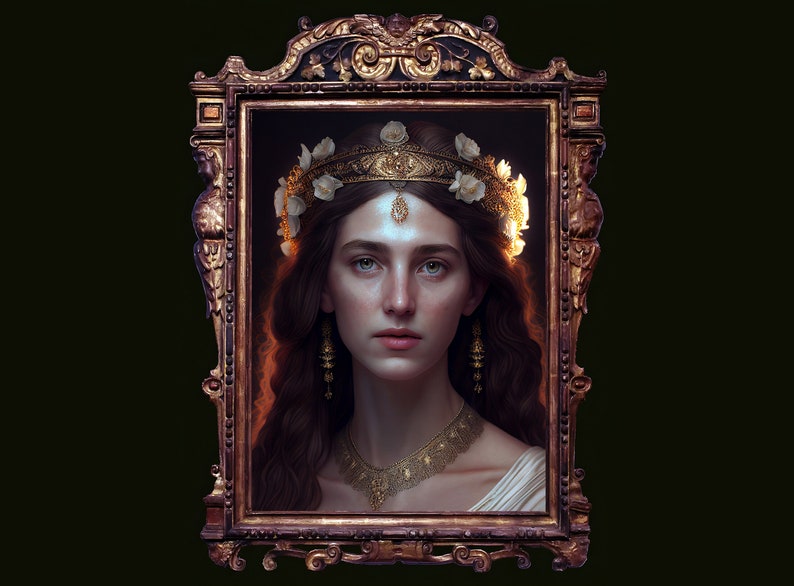 Hera, Greek Goddess of Marriage Wall Art, Beautiful Wifr of Zeus Art ...