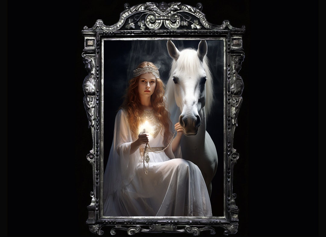 Rhiannon Goddess Art Nouveau Poster – Welsh Mythology Wall Art - Etsy
