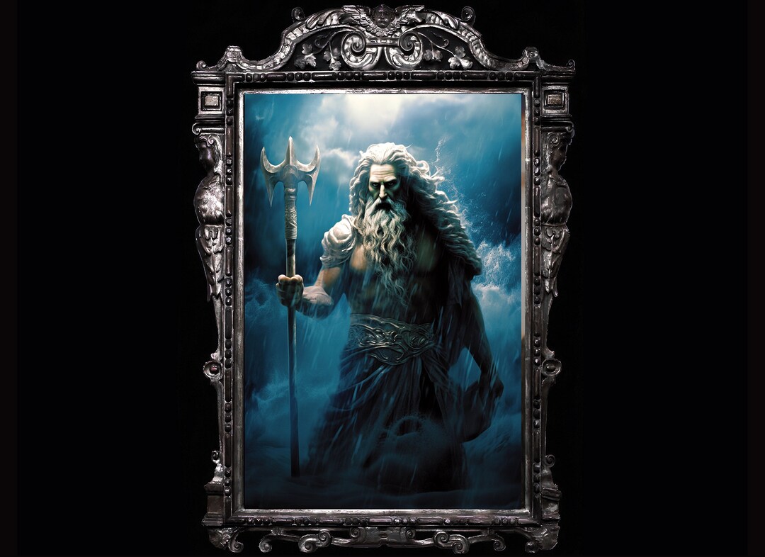 Poseidon - Greek God of the Sea and Earthquakes, Oceanic Power Poster ...