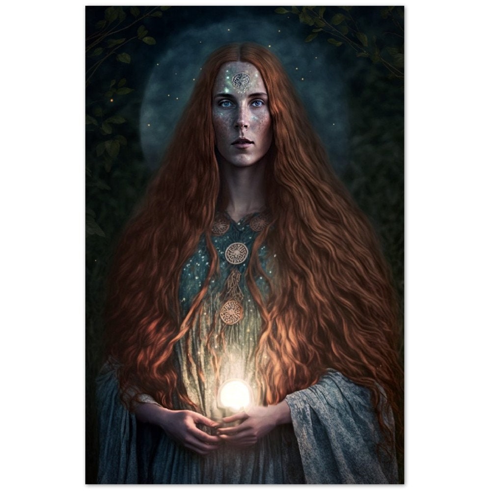 Brigantia Celtic Goddess of Wisdom and Poetry Art Print - Etsy