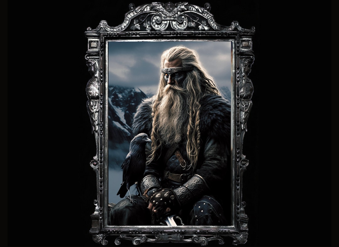 Odin - Norse God of Wisdom and War, Huginn and Muninn, Wise Viking God ...