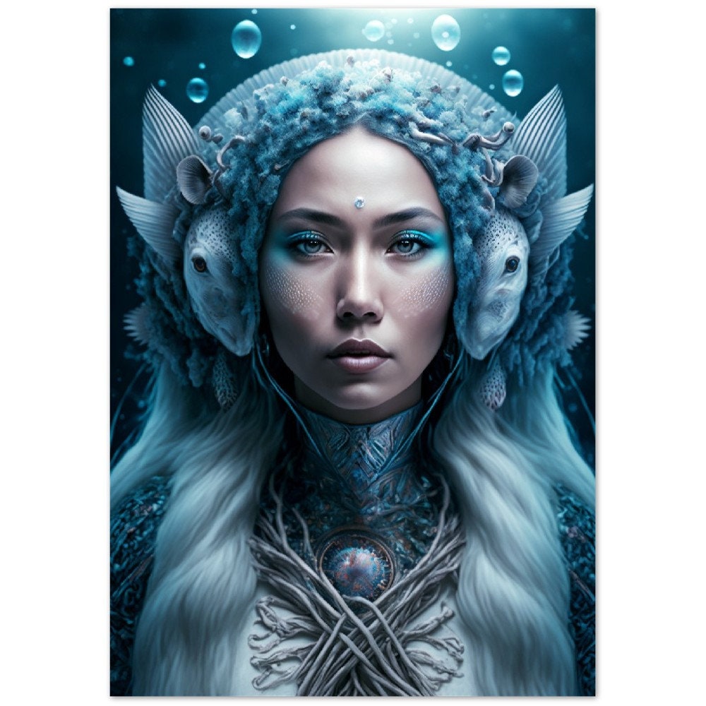 Sedna Inuit Goddess of the Sea and Marine Wildlife Wall Art - Etsy