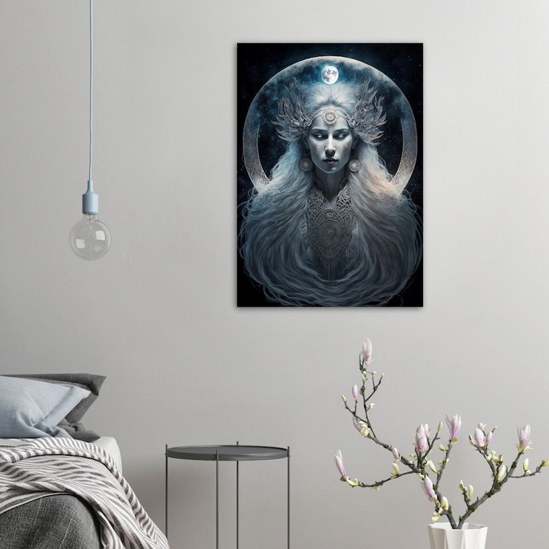 Kuu Finnish Goddess of the Moon Wall Art Kuu Art Print Luna - Etsy