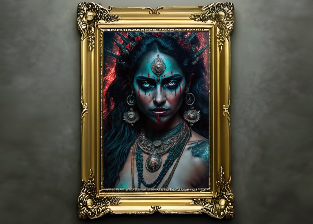 Mahakali, Hindu Goddess of Death and Liberation Wall Art, Mahakali Art ...