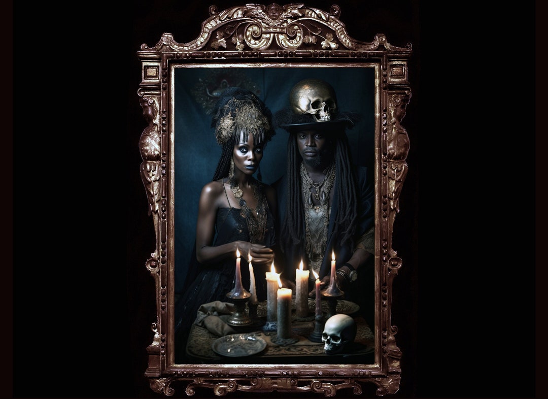 Mamam Brigitte and Baron Samedi - Haitian Voodoo Lovers Wall Art ...