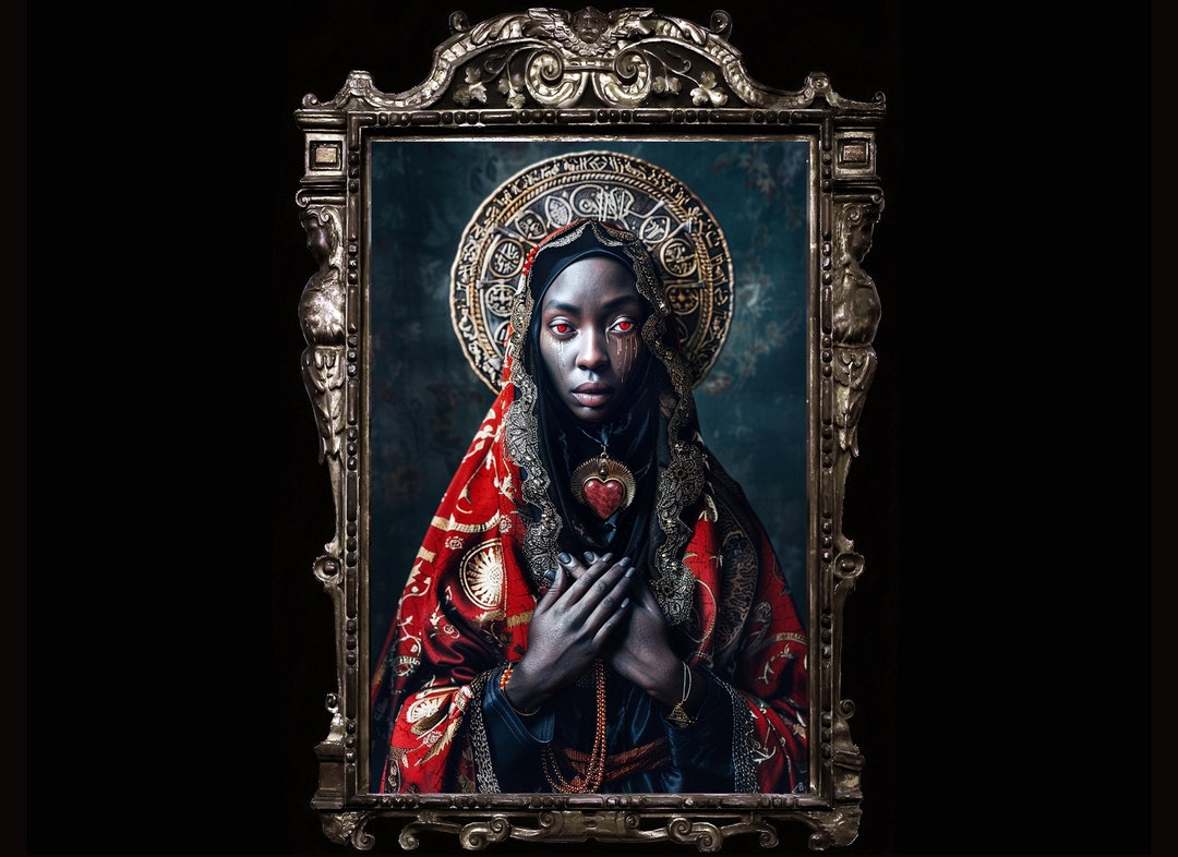 Erzulie Yeux Rouge Voodoo Goddess of Love Wall Art, Voodoo Poster ...