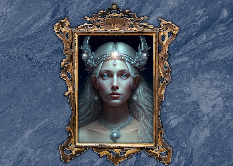 Selene II Greek Goddess of the Moon Wall Art Lunar Goddess - Etsy