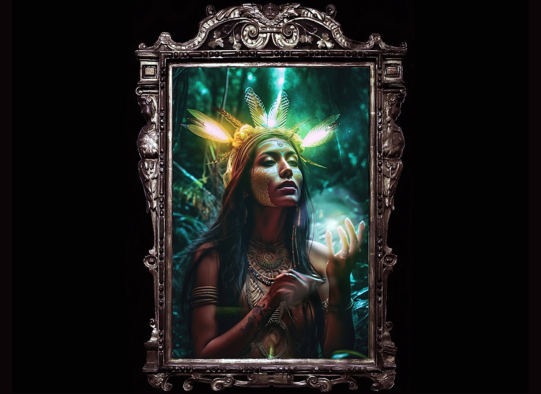 Pachamama, Inca Goddess of Nature Art, Amazon Jungle Art Print ...