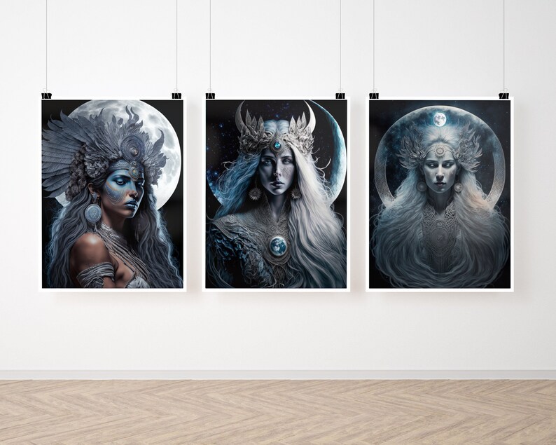 Awilix, Mayan Goddess of the Moon Wall Art, Mythical Goddess Art Print ...