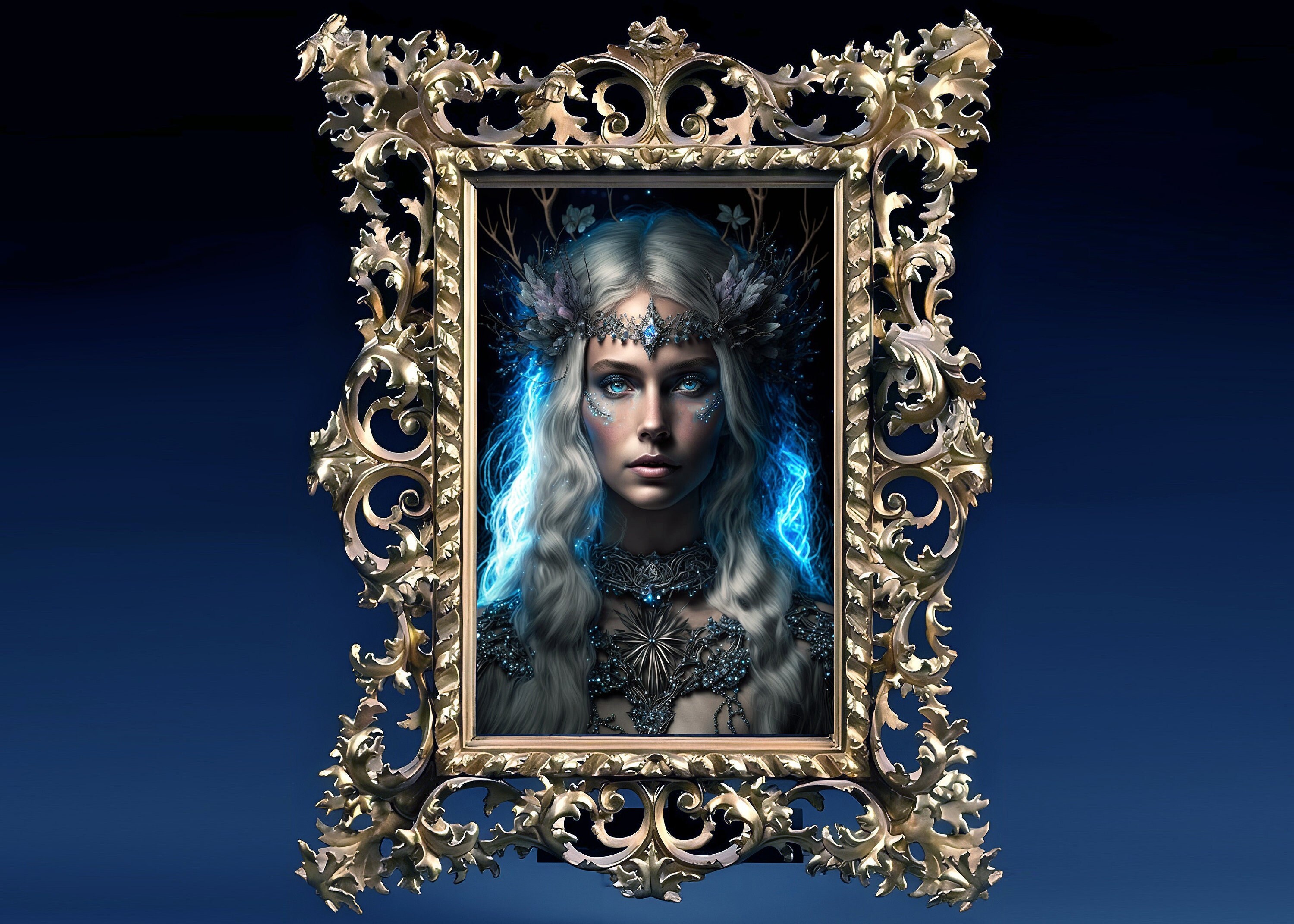 Nótt Norse Goddess of the Night Wall Art Dark Goddess Nyx - Etsy