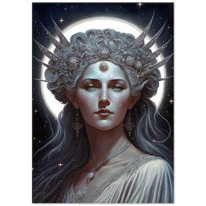 Selene, Greek Goddess of the Moon Wall Art, Mythical Goddess Art Print ...