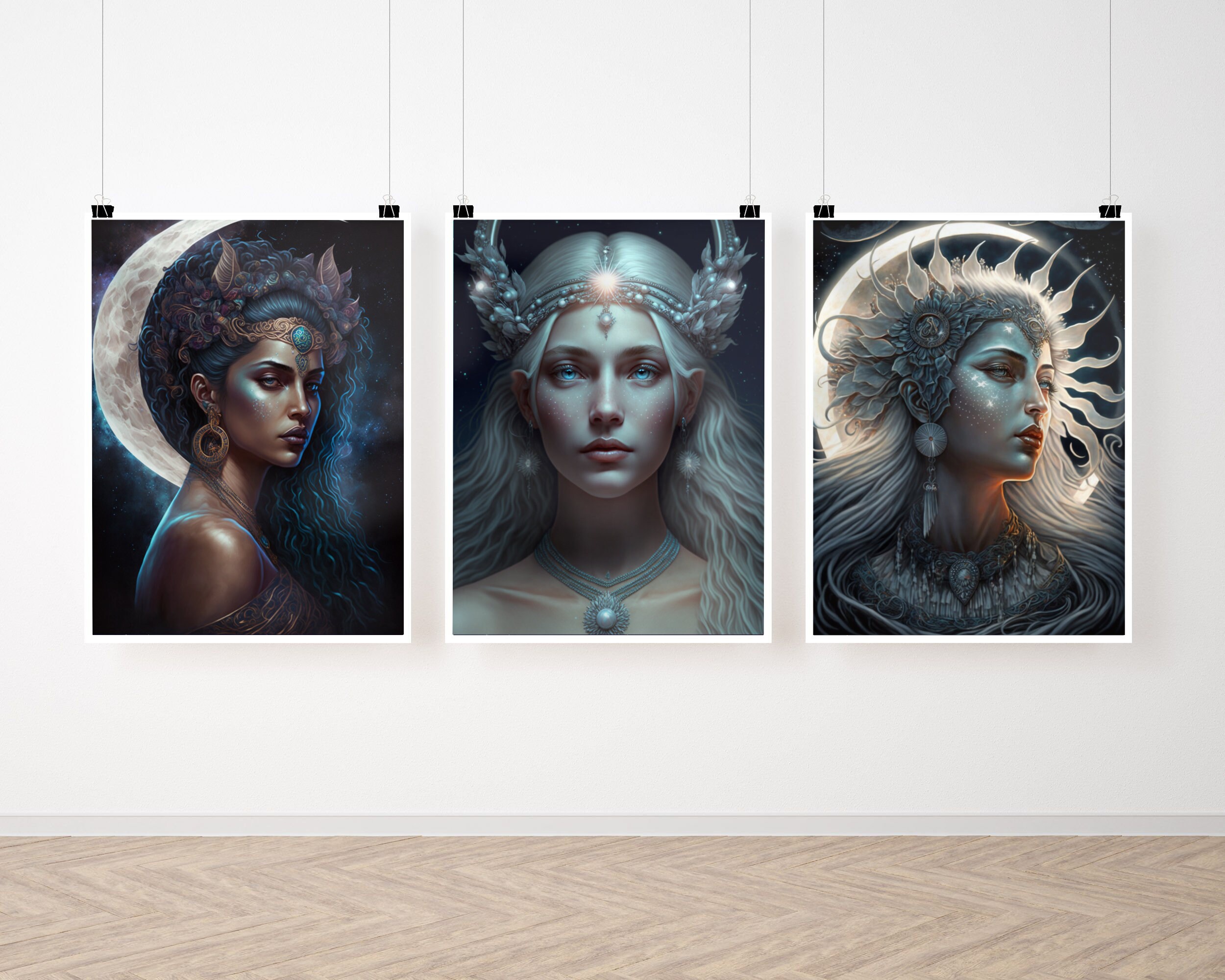 Selene (II), Greek Goddess of the Moon Wall Art, Lunar Goddess Art ...