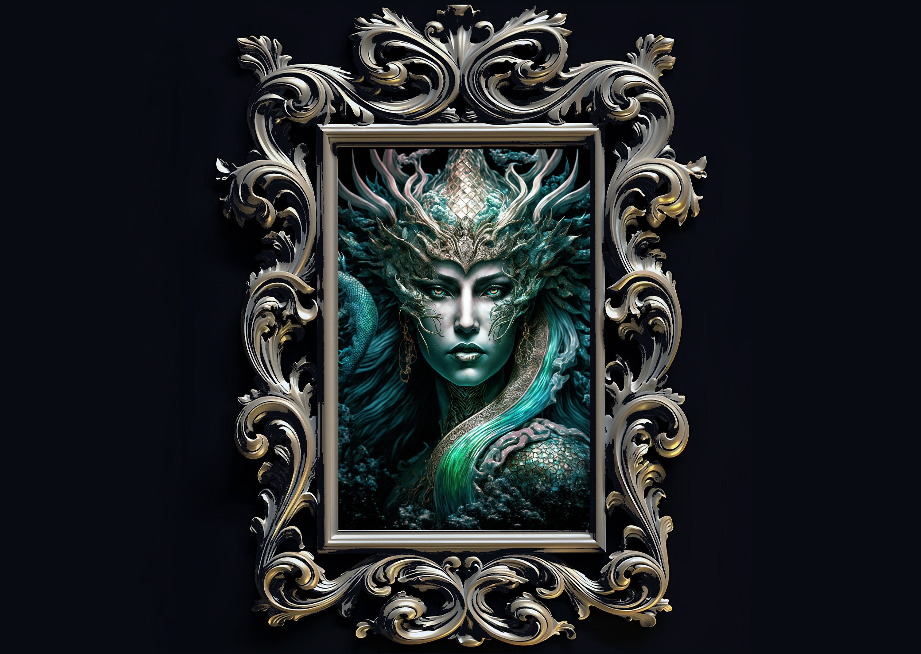 Tiamat, Mesopotamian Goddess of Sea Anf Chaos, Dark Goddess Poster ...