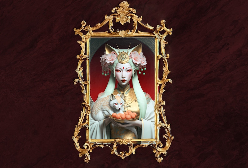 Inari Okami Japanese Goddess of Rice and Foxes Wall Art - Etsy