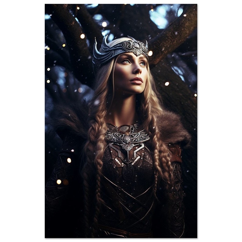 Skadi - Norse Goddess of Winter and Hunting, Valkyrie Poster, Beautiful ...