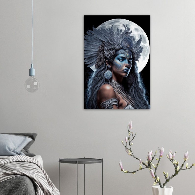 Awilix Mayan Goddess of the Moon Wall Art Mythical Goddess - Etsy