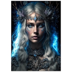 Nótt, Norse Goddess of the Night Wall Art, Dark Goddess Nyx Poster ...