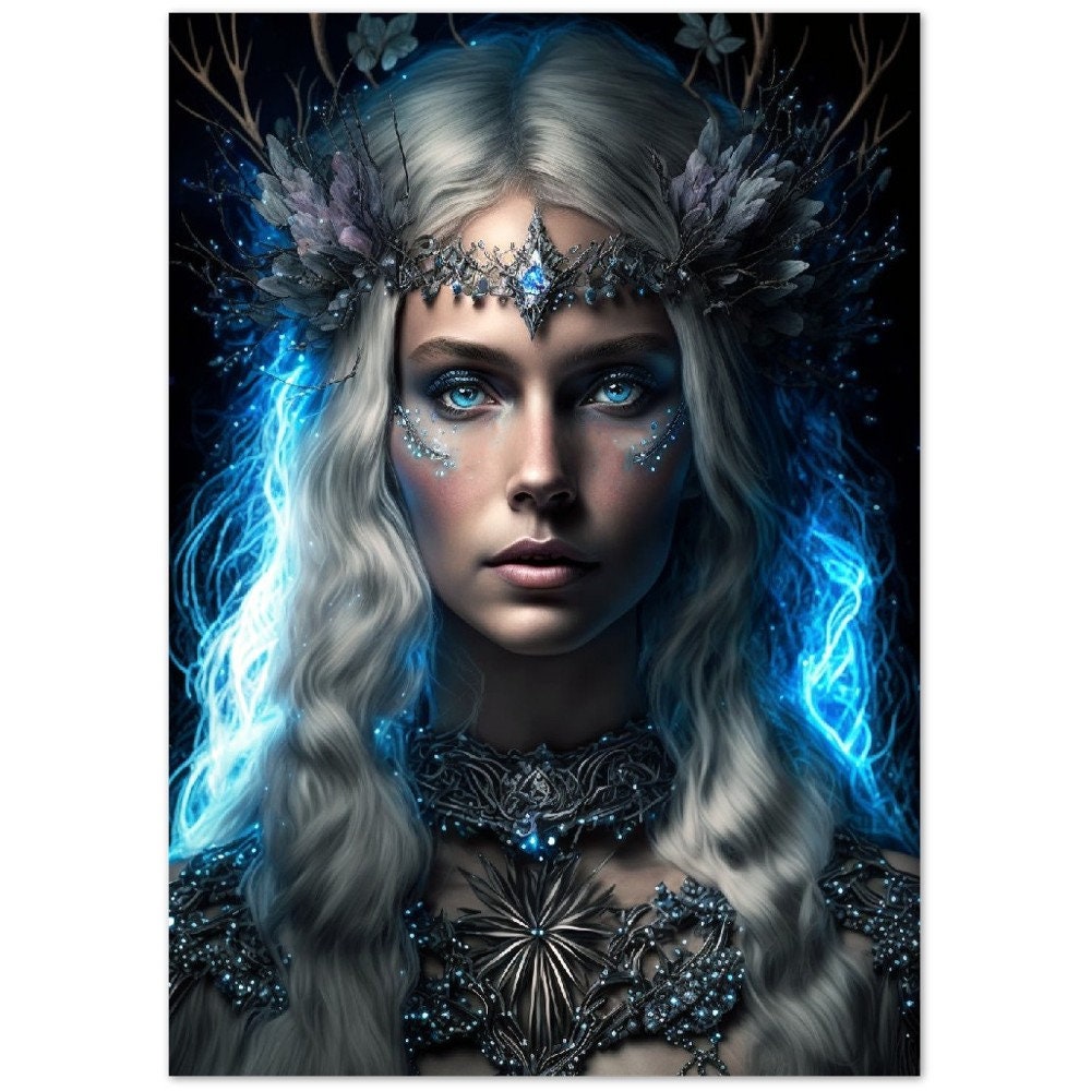 Nótt Norse Goddess of the Night Wall Art Dark Goddess Nyx - Etsy