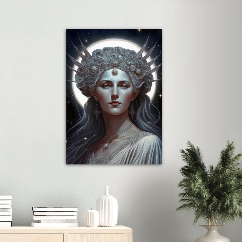 Selene Moon Goddess Art Print, Art Nouveau Mythological Poster - Etsy