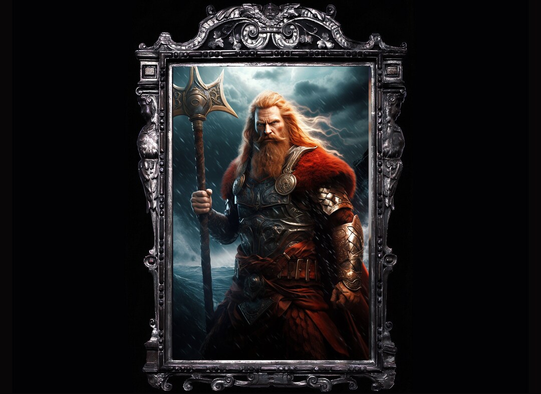 Thor Norse God Poster – Viking Mythology Print - Etsy