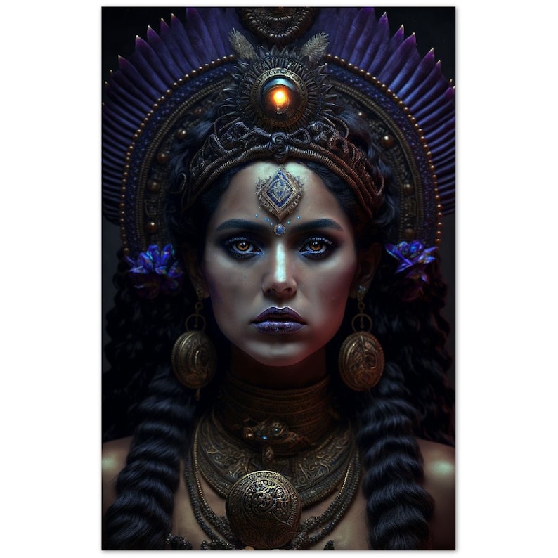 Oxomoco, Aztec Goddess of the Night Wall Art, Astrology Deity Art Print ...