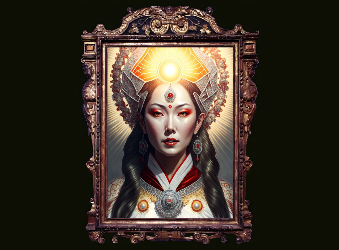 Amaterasu, Sun Goddess Art Print, Japanese Goddess of the Sun, Solar ...