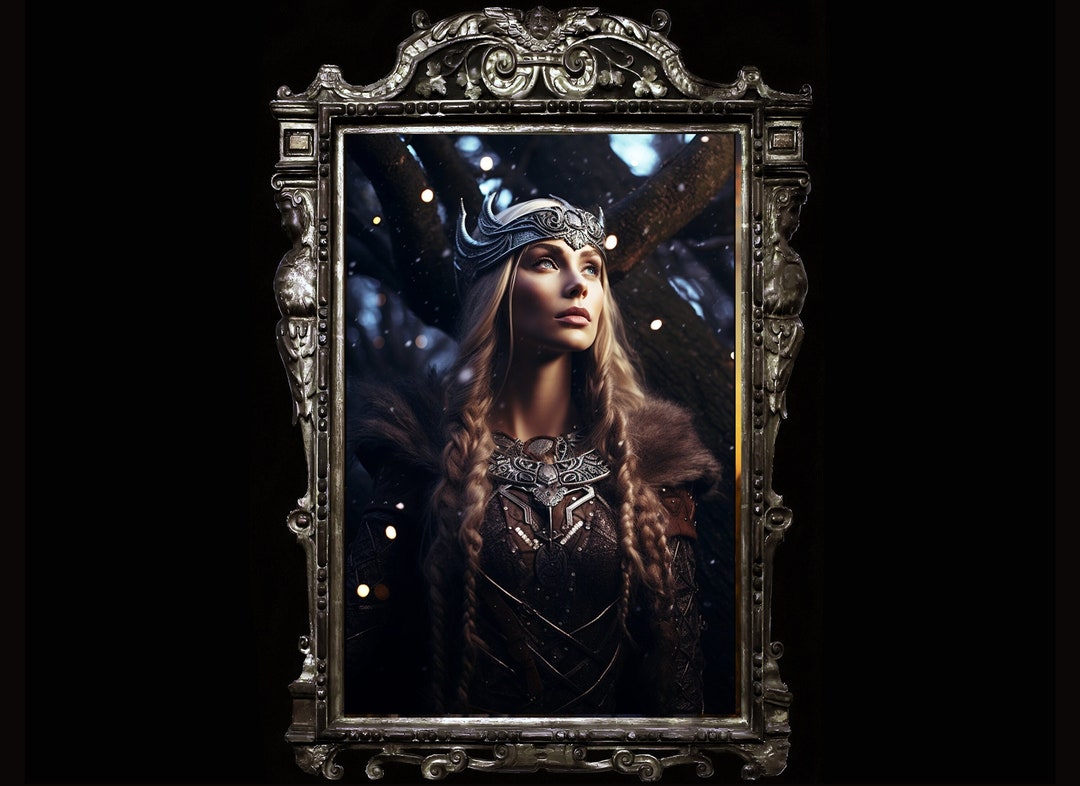 Skadi - Norse Goddess of Winter and Hunting, Valkyrie Poster, Beautiful ...
