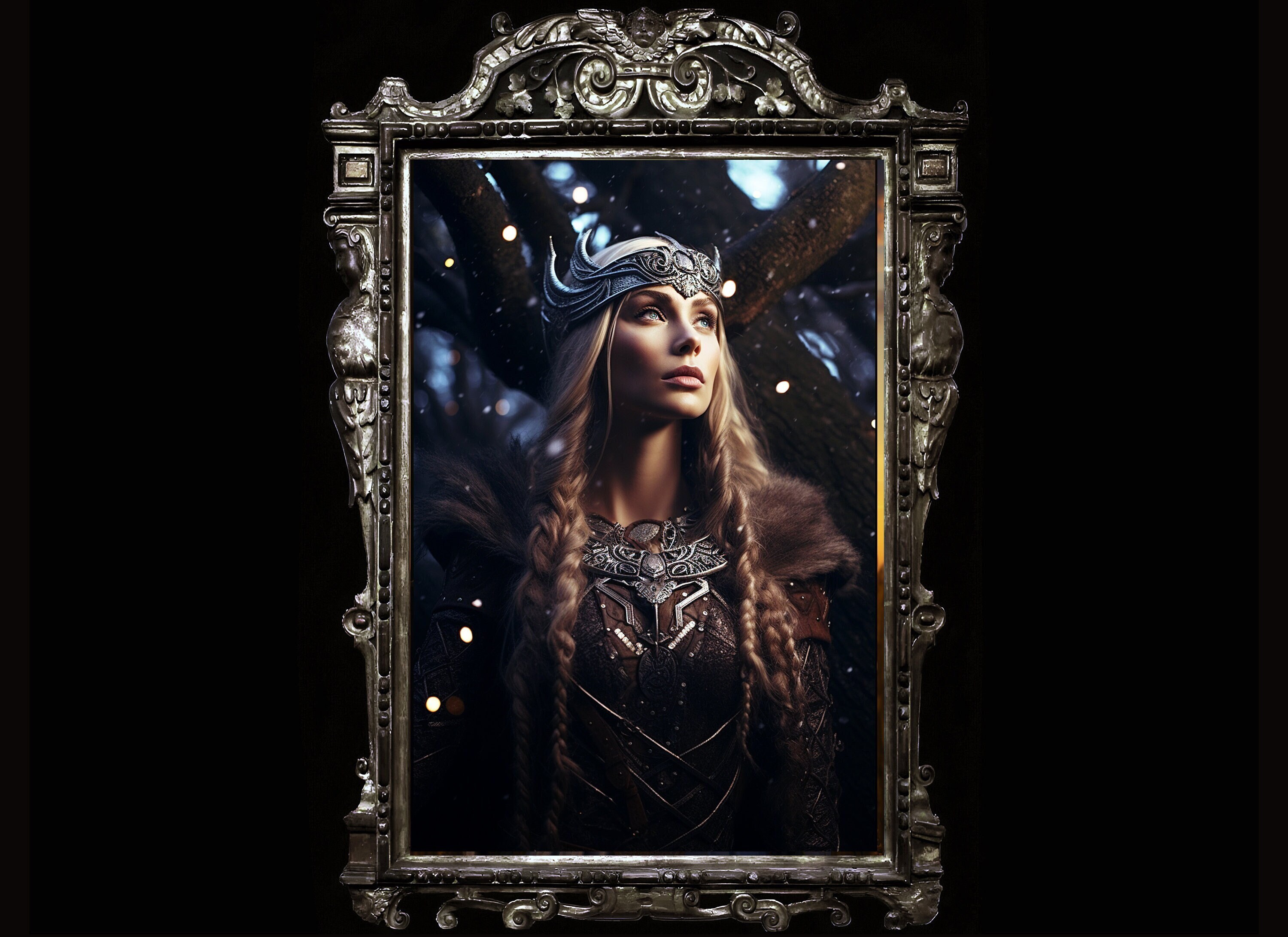 Skadi - Norse Goddess of Winter and Hunting, Valkyrie Poster, Beautiful ...