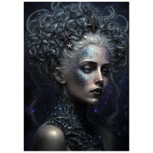 Nyx, Greek Goddess of the Night Sky Wall Art, Beautiful Dark Goddess ...