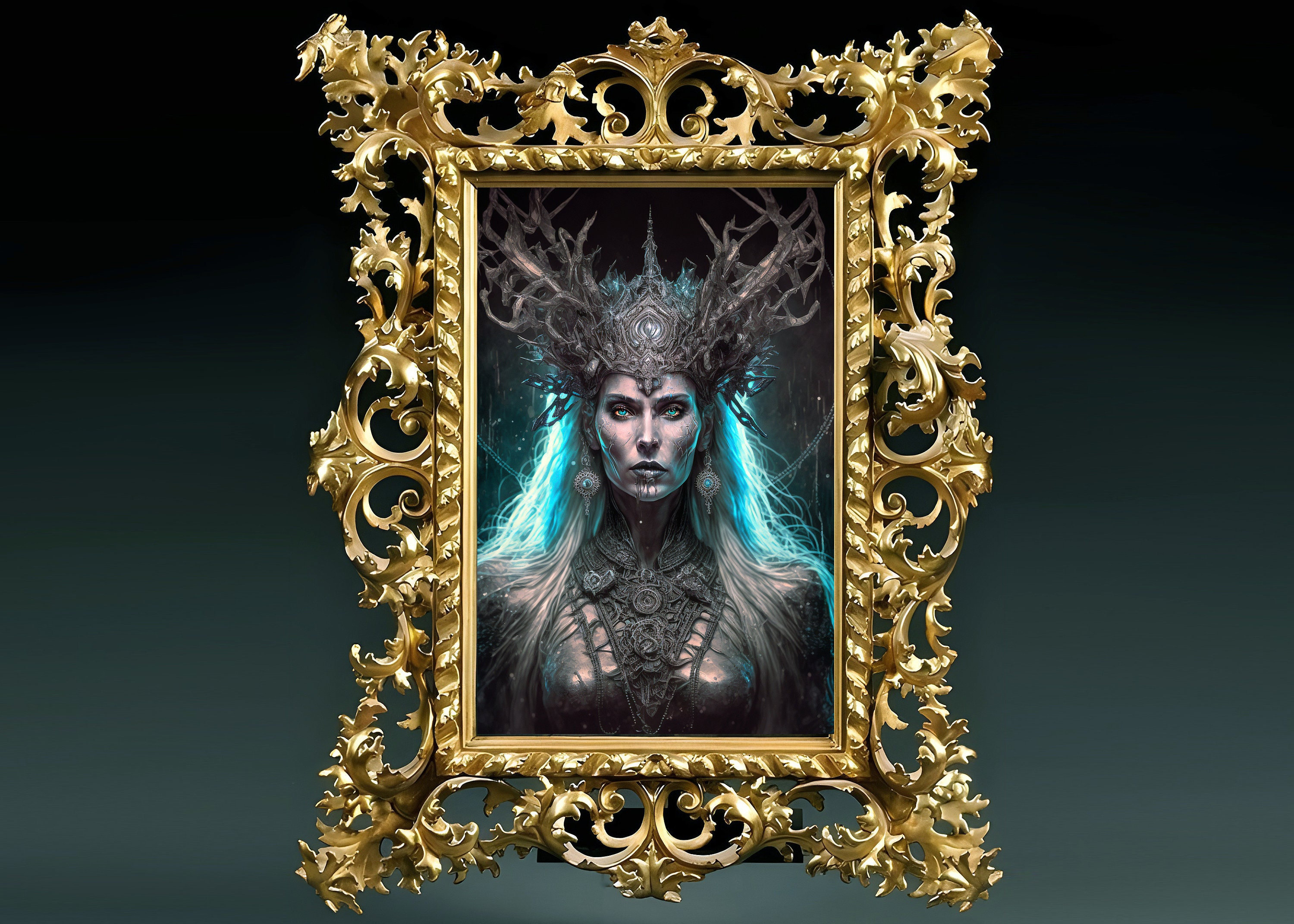 Hel, Norse Goddess of the Underworld Wall Art, Dark Goddess Hel Poster ...