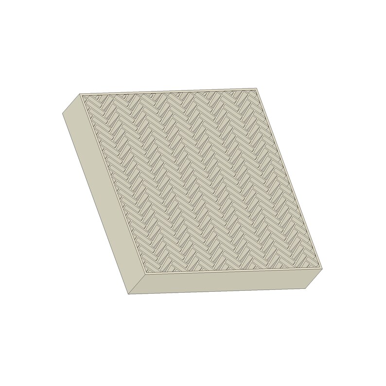 Knife Scale STL File for 3D Printer, Herringbone Design 6x6x1, Digital ...