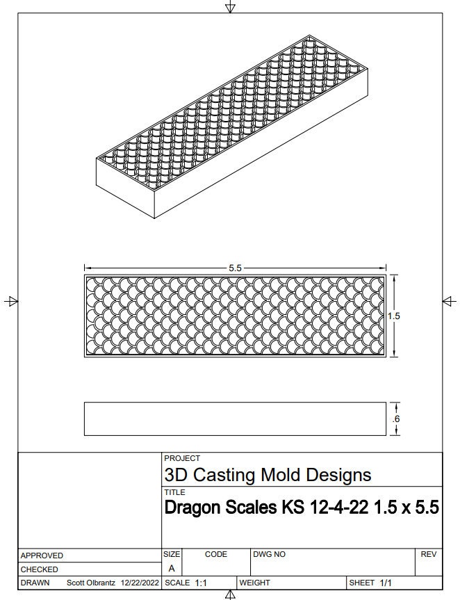 Knife Scale STL File for 3D Printer, Dragon Scales Design, Digital ...