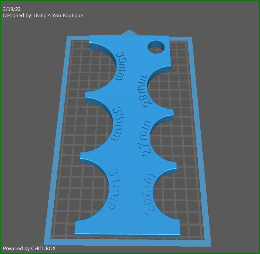 3D Printer STL File Diameter Gauge 25mm to 35mm, STL File for 3D ...