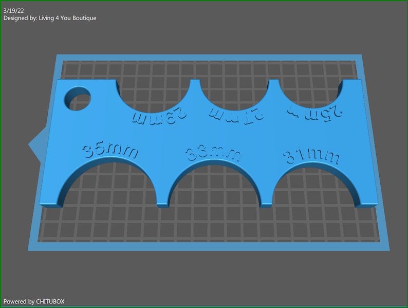 3D Printer STL File Diameter Gauge 25mm to 35mm, STL File for 3D Printer, Digital & Instant ...
