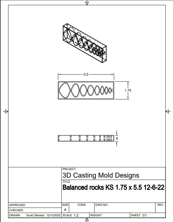 Knife Scale STL File for 3D Printer, Balanced Rocks Design, Digital ...
