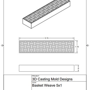 Knife Scale STL File for 3D Printer, Large Basket Weave Design, Digital ...