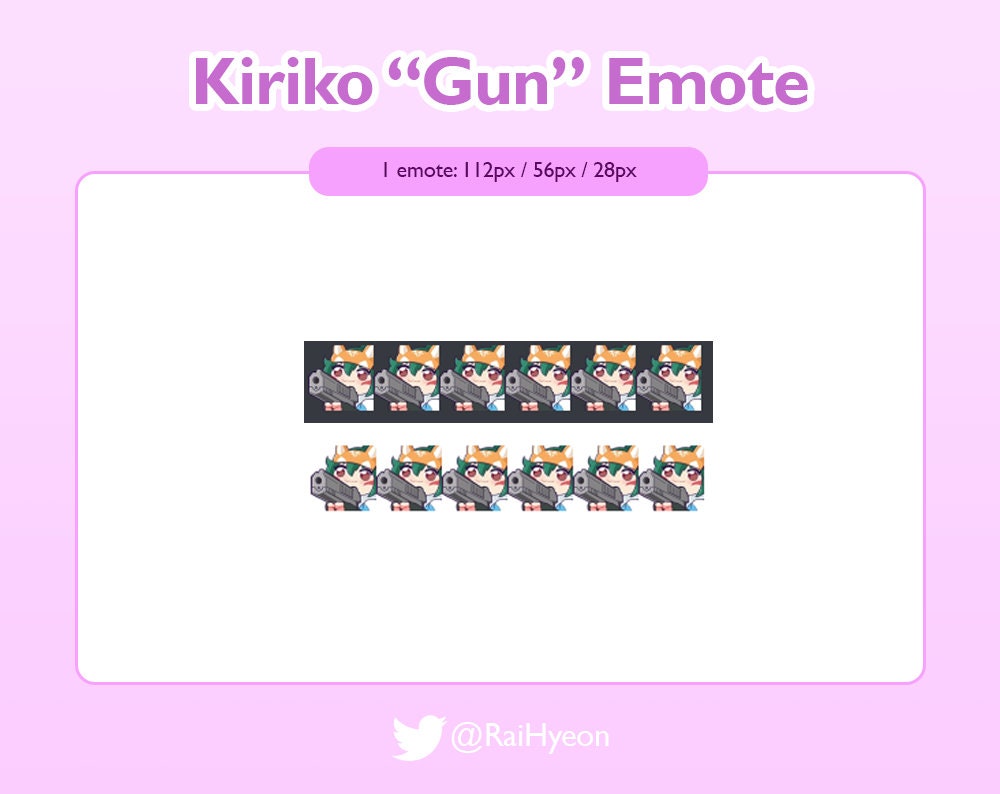 Overwatch Overwatch2 Kiriko Kamori GUN Emote for Twitch/discord/youtube ...
