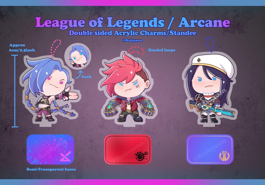 Arcane | League of Legends Standee Keychains - Etsy UK