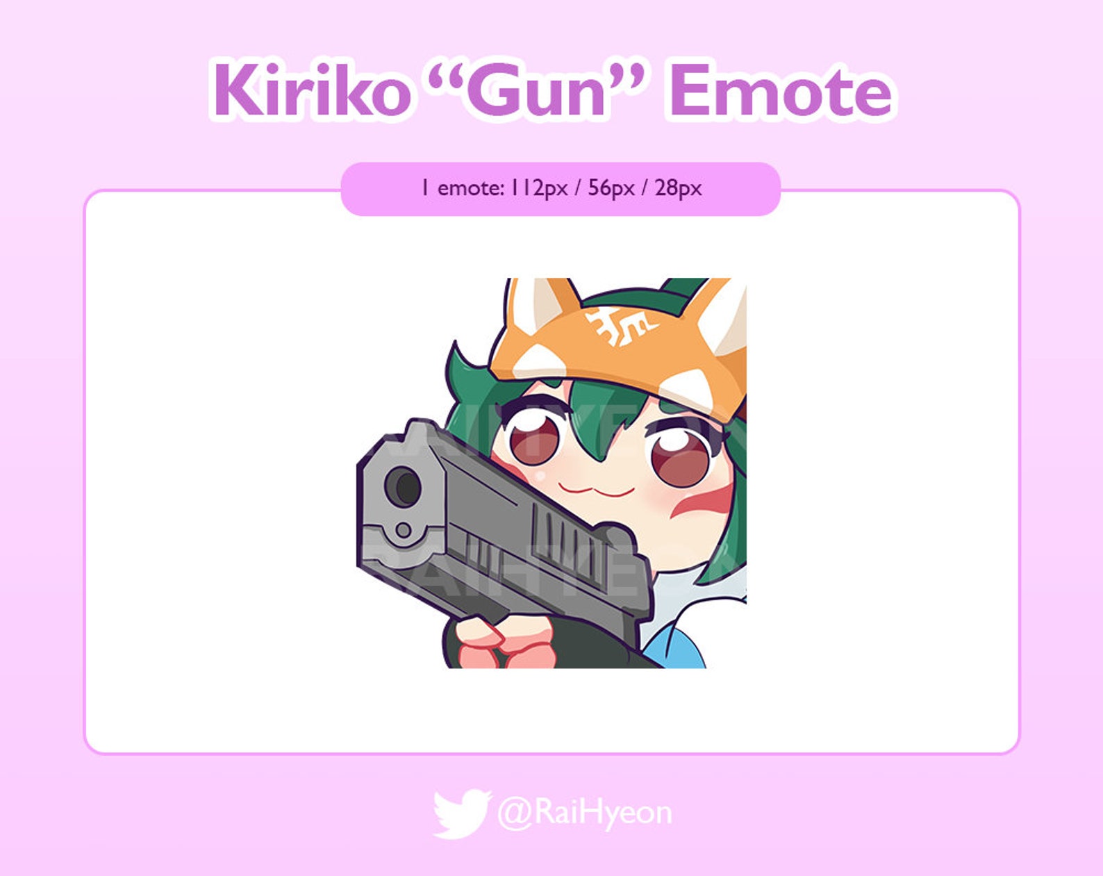 Overwatch Overwatch2 Kiriko Kamori GUN Emote for Twitch/discord/youtube ...
