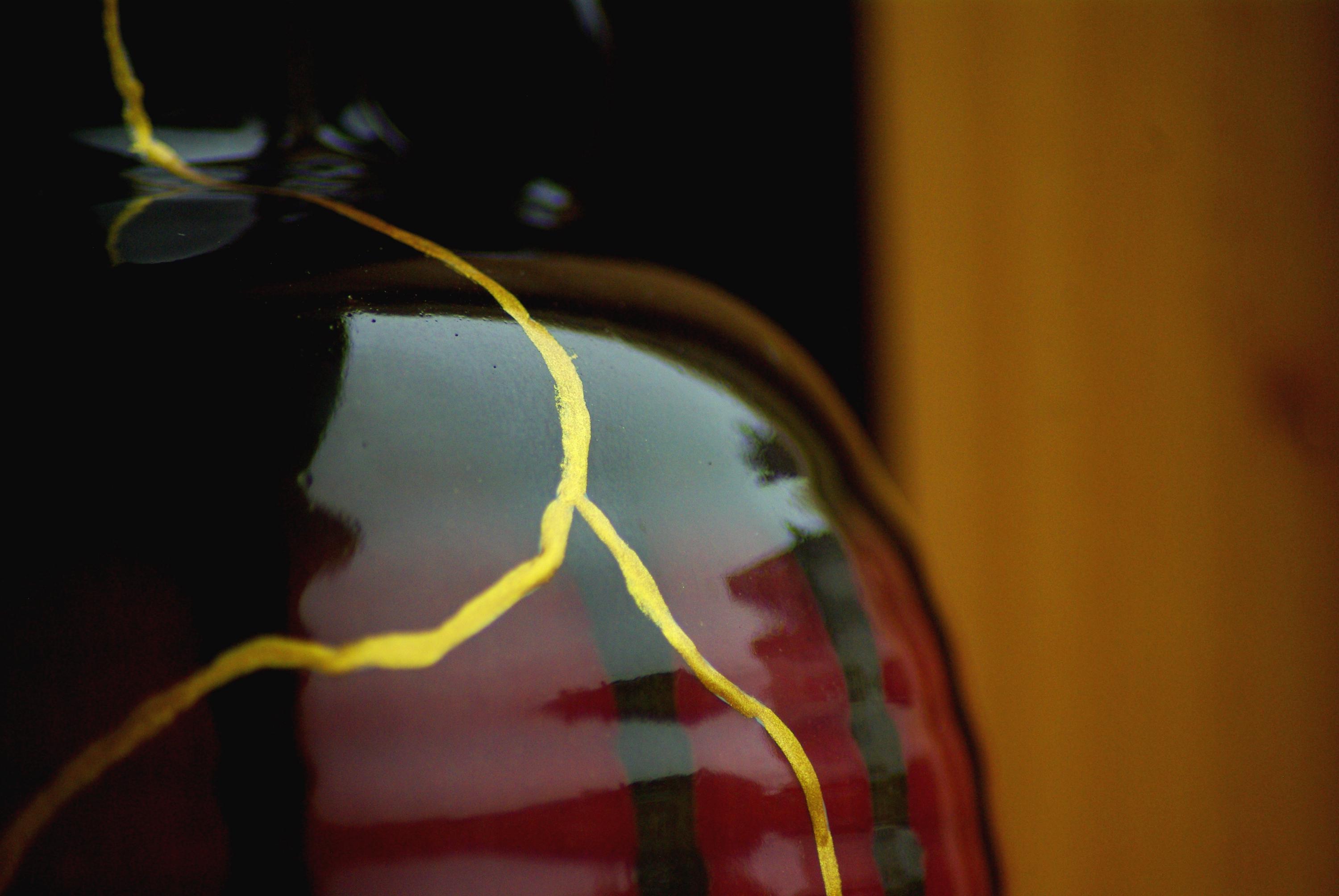 Kintsugi Jug Large Red Dripped Glaze - Etsy