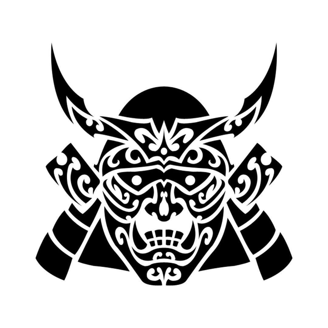 Japanese Samurai Warrior Shogun Mask Vinyl Decal Sticker for Wall, Door ...