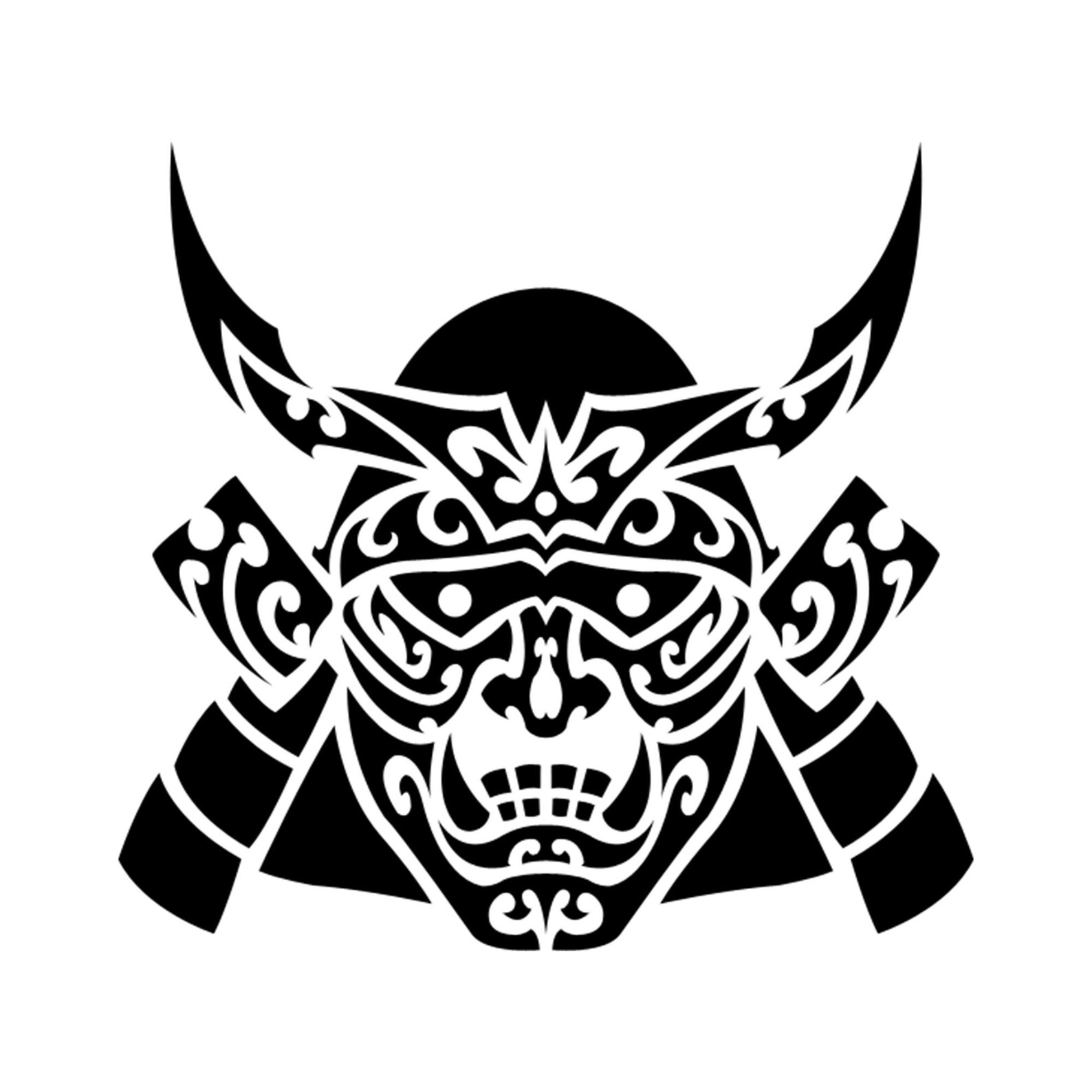 Japanese Samurai Warrior Shogun Mask Vinyl Decal Sticker for Wall, Door ...