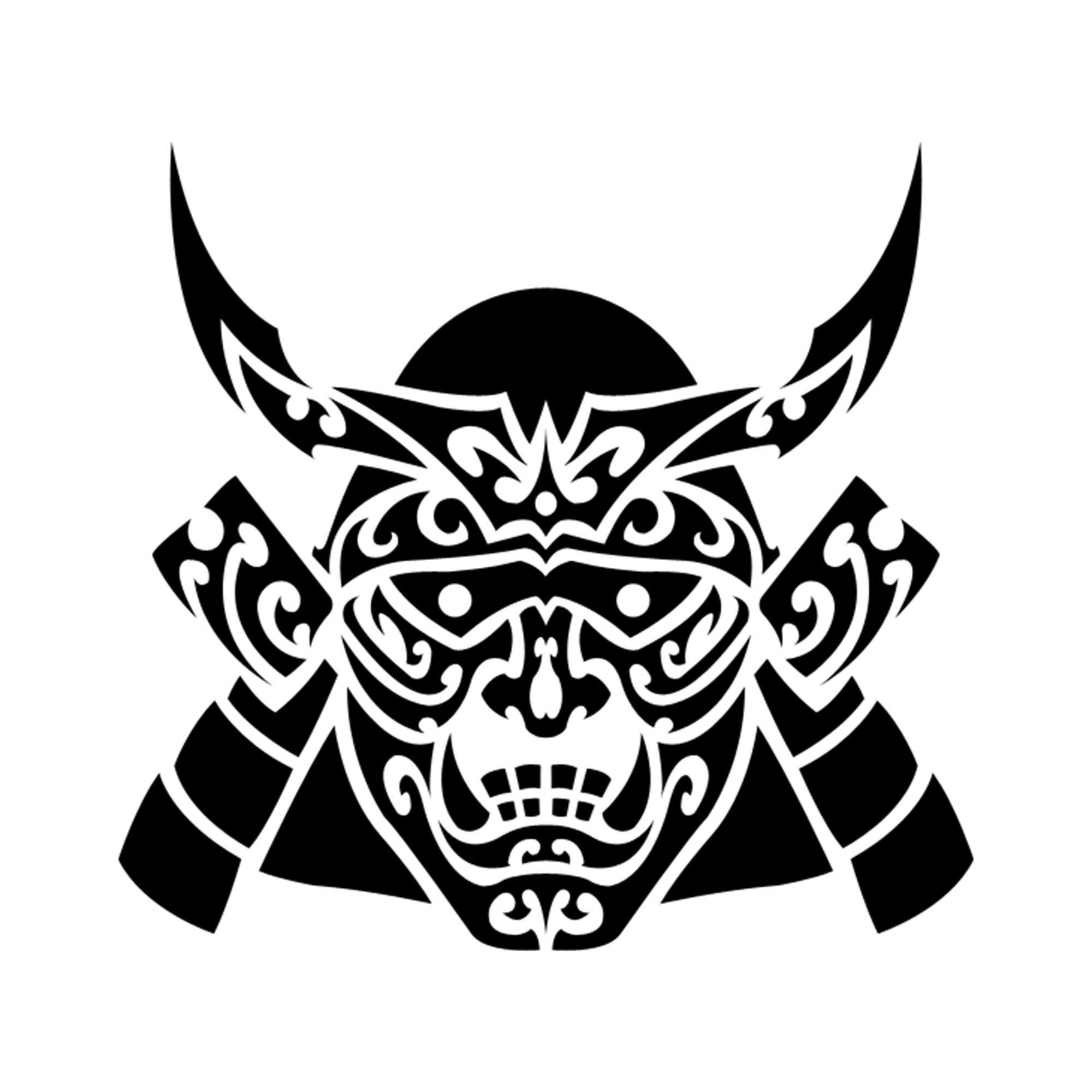 Japanese Samurai Warrior Shogun Mask Vinyl Decal Sticker for Wall, Door ...