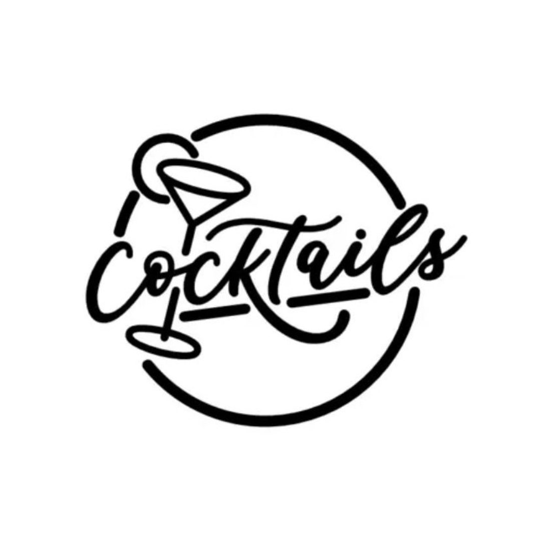 Cocktail Bar Vinyl Decal Sticker for Wall, Door, Pub, Bar, Beer Garden ...