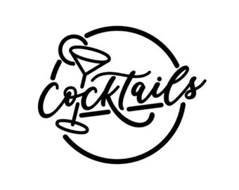 Cocktail Bar Vinyl Decal Sticker for Wall, Door, Pub, Bar, Club, Beer ...
