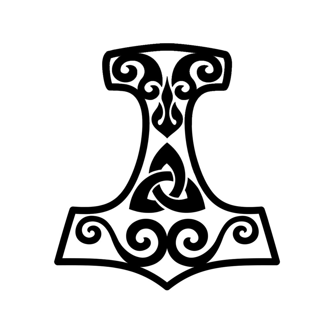 Viking Thor Hammer Vinyl Decal Sticker - Door, Wall, Gaming Laptop, PC ...