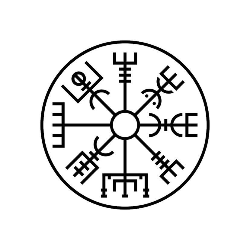 Norse Viking Vegvisir Symbol Vinyl Decal Sticker - Door, Wall, Gaming ...