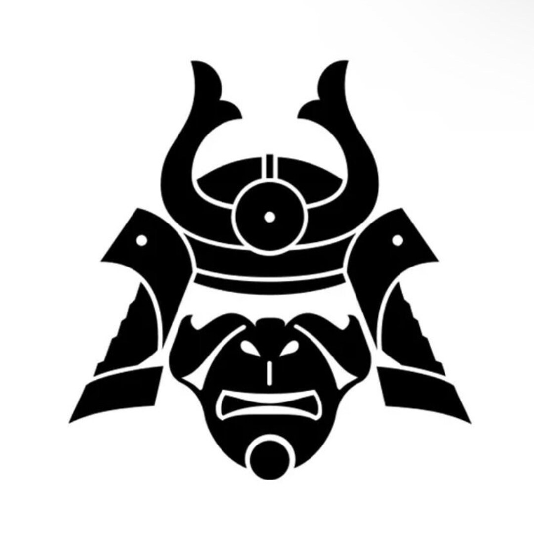 Japanese Samurai Warrior Mask Vinyl Decal Sticker for Wall, Door ...